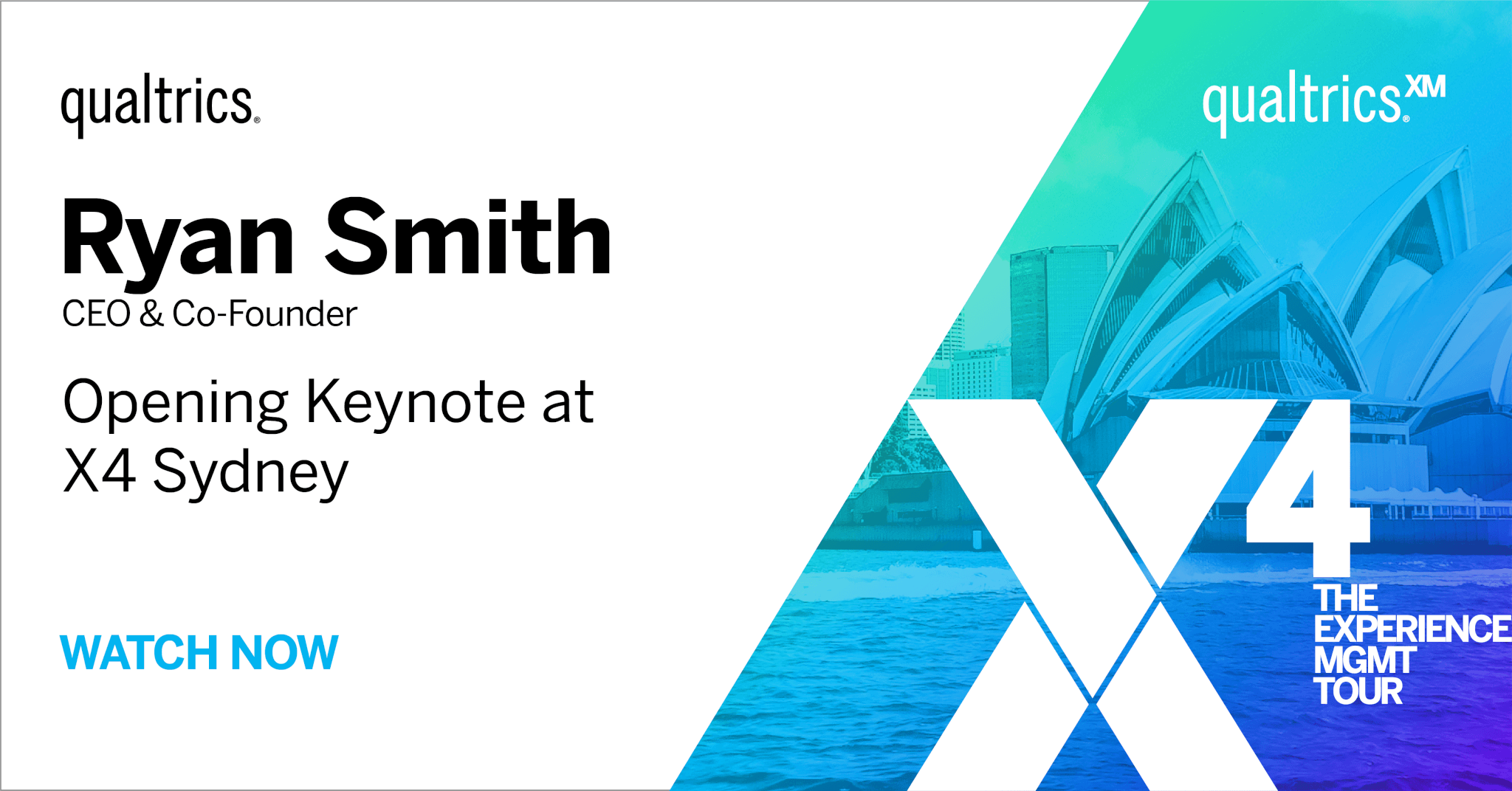 Ryan Smith, CEO of Qualtrics - Keynote at X4 Sydney 2019 Ryan Smith, CEO of Qualtrics - Keynote at X4 Sydney 2019