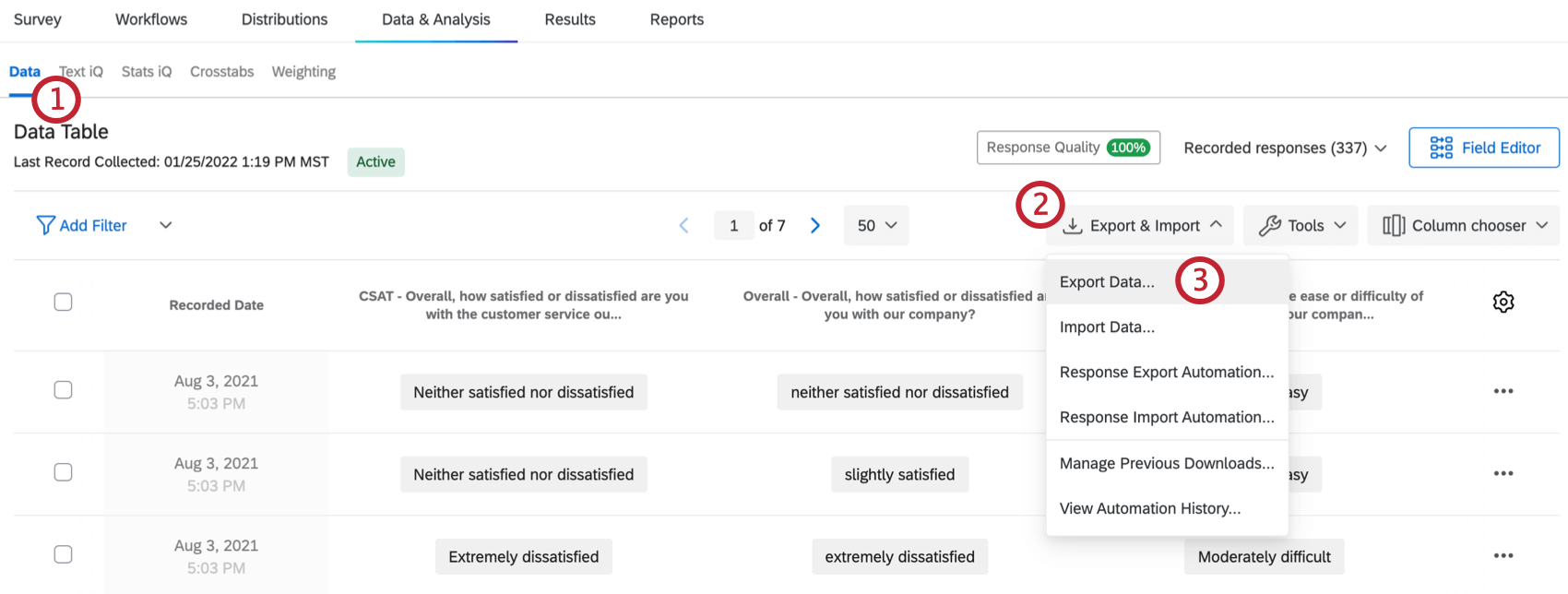Exporting Response Data - Qualtrics