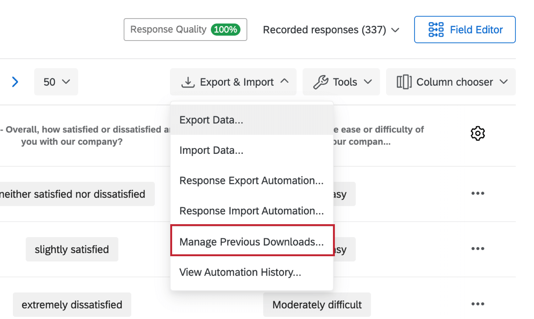 Exporting Response Data - Qualtrics