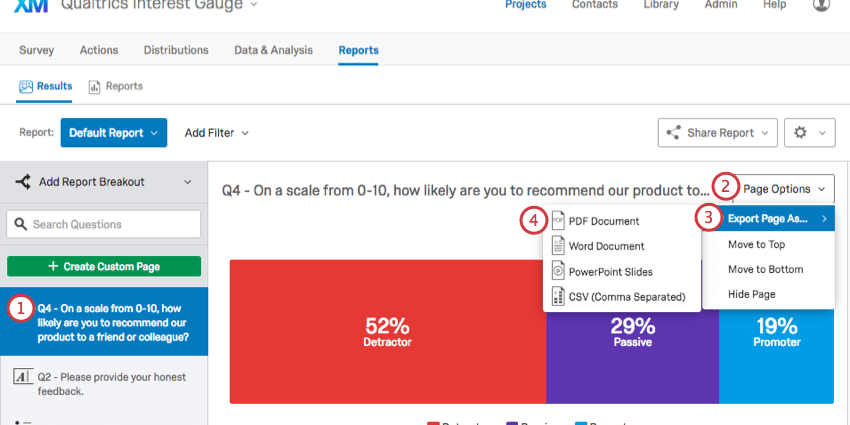 Exporting Results-Reports