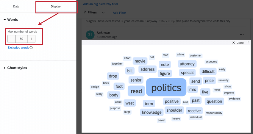 Reporting Word Cloud Word Cloud Widget | Sprinklr Help Center