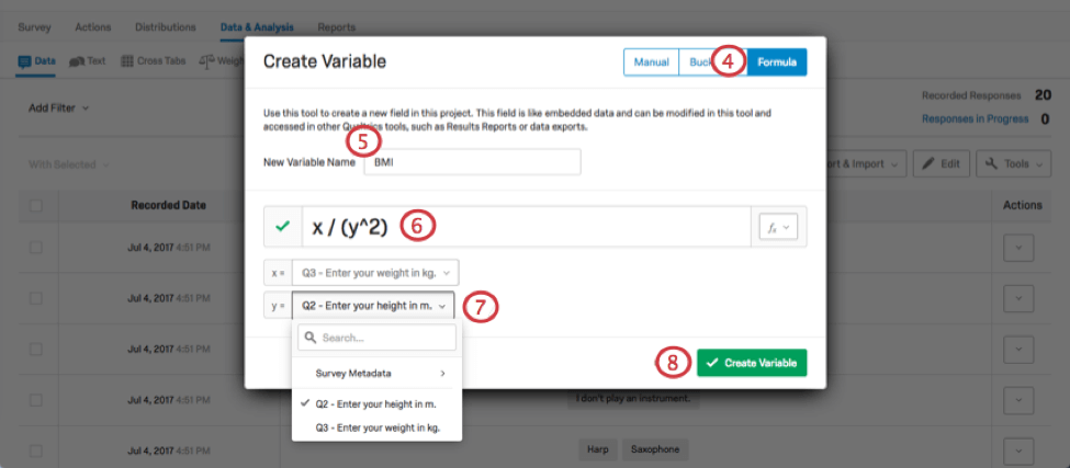 Formula Variable Creation
