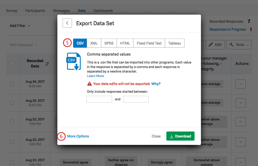 Importing Responses (EX)