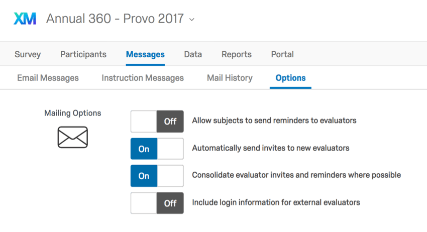 Messages Options (360) - Qualtrics Support