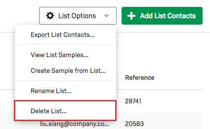 Mailing List Options