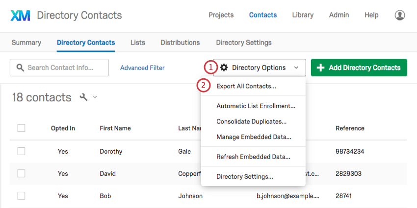 Directory Options - Qualtrics Support