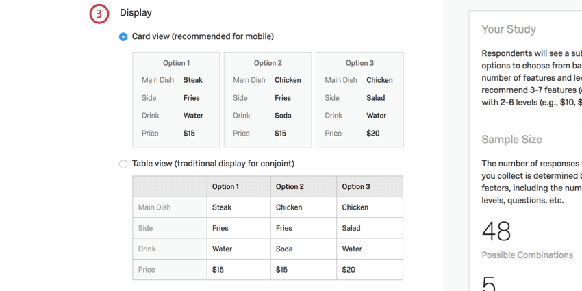 Configuring Conjoint Questions (PX)