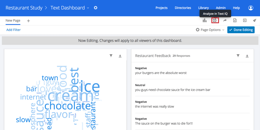 Text iQ in CX Dashboards