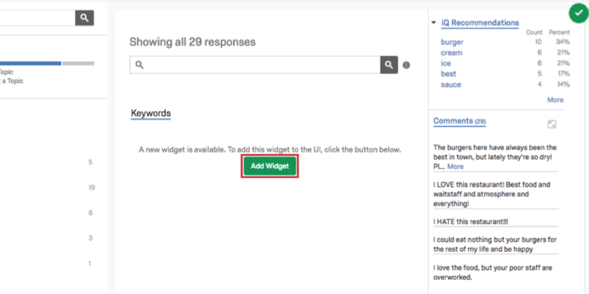 Widgets in Text iQ - Qualtrics Support