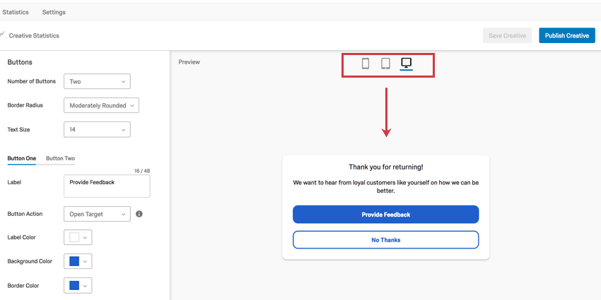 Responsive Dialog Creative