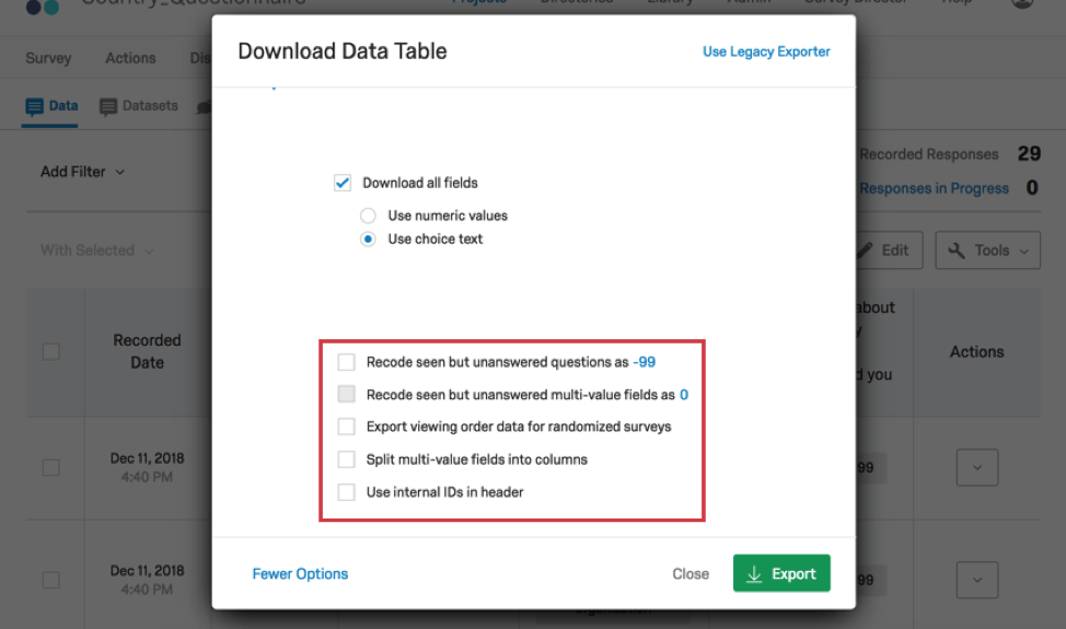 Exporting Response Data to Google Drive