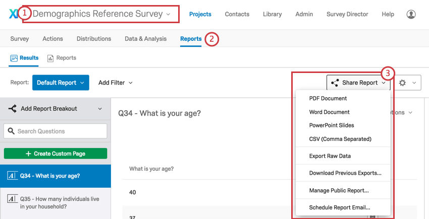 Displaying Live Results
