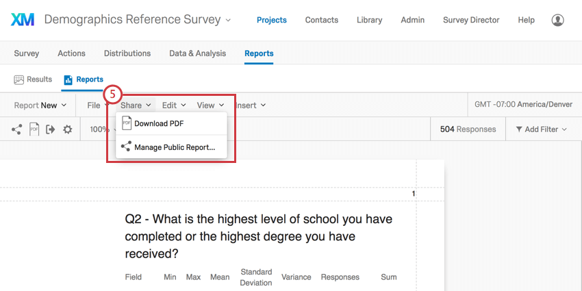 Displaying Live Results