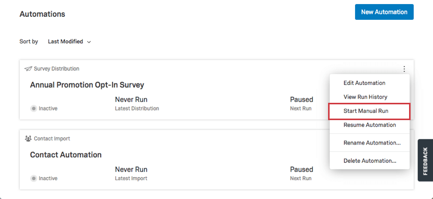 Managing Automations