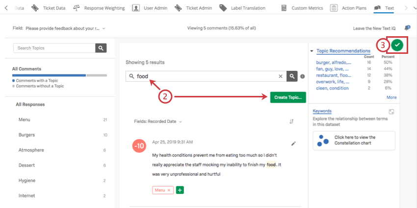 Text iQ Table Widget (CX)
