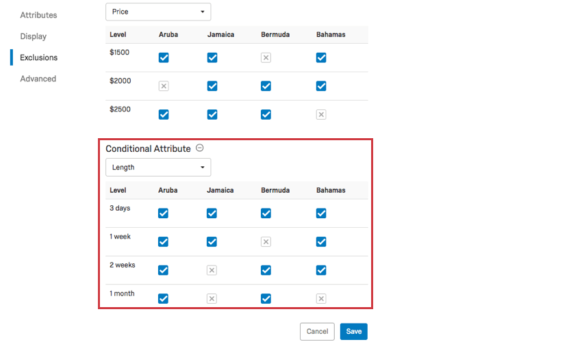 Configuring Conjoint Questions (PX)