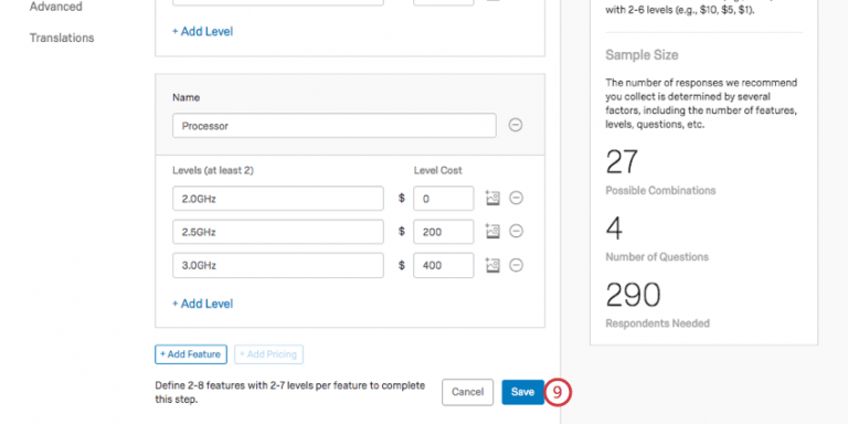 Configuring Conjoint Questions (PX)