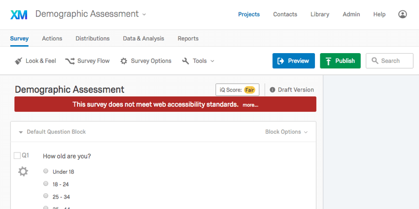 Check Survey Accessibility