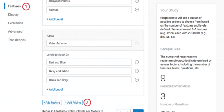 Configuring Conjoint Questions (PX)