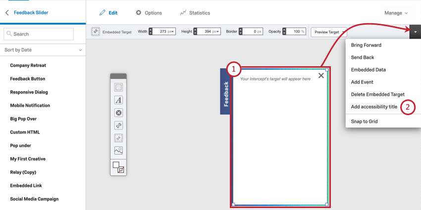 Formatting Embedded Targets