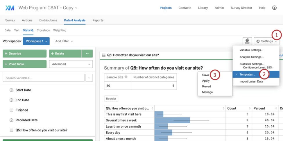Stats iQ Templates - Qualtrics Support
