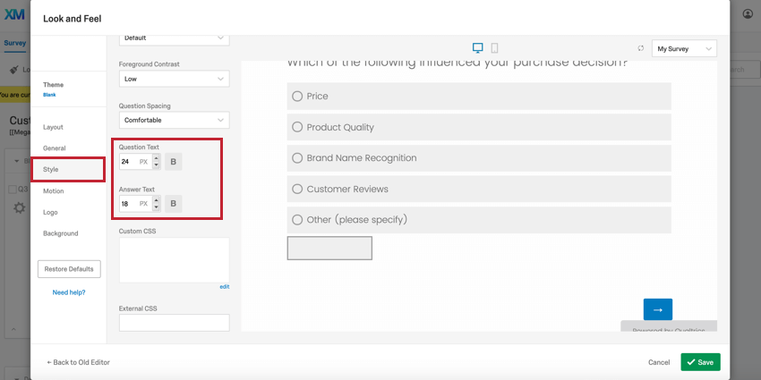 Formatting Embedded Targets