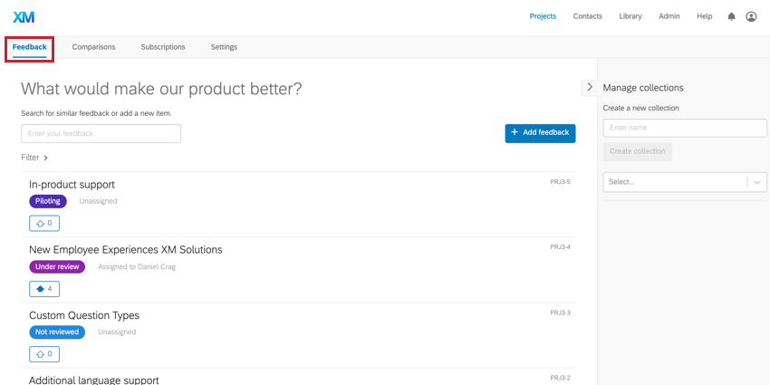 Submitting & Managing Feedback - Qualtrics Support