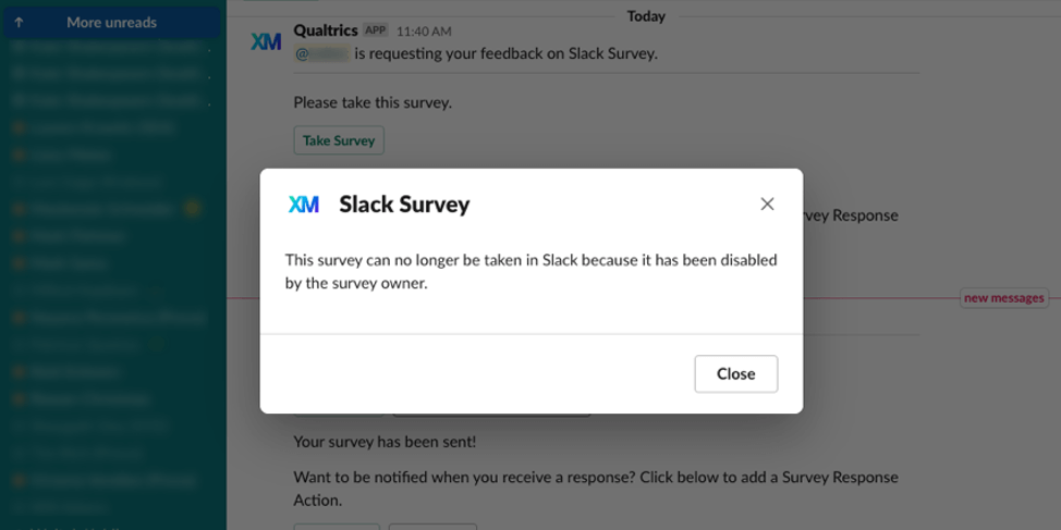 Sending Surveys with the Slack App