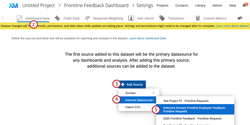 Frontline Feedback Dashboard Data Sources - Qualtrics Support