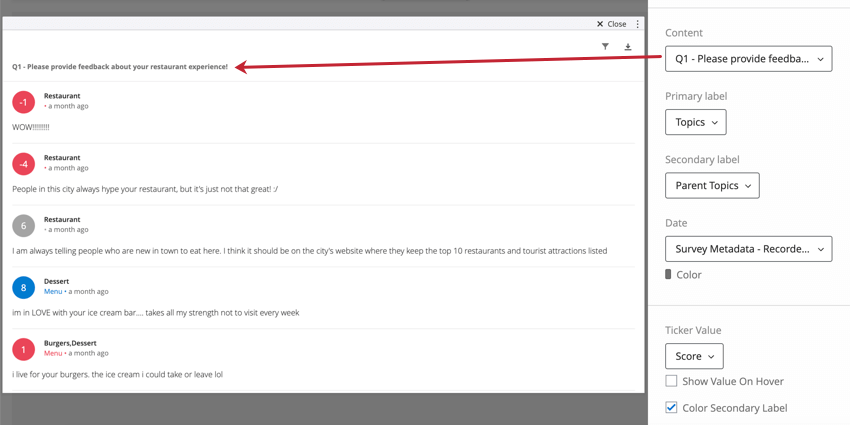 Response Ticker Widget (CX)