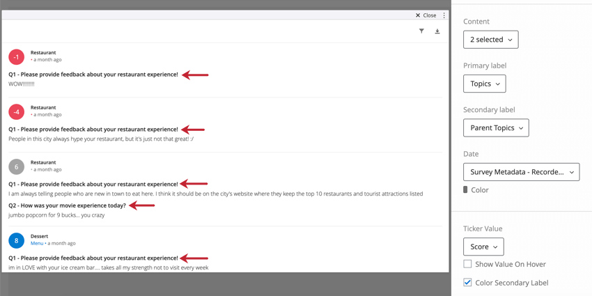 Response Ticker Widget (CX)