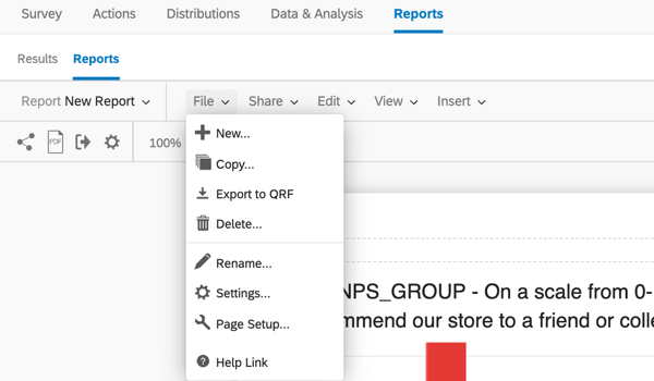 Advanced-Reports Toolbar