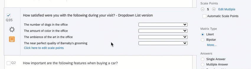 Matrix Table Question