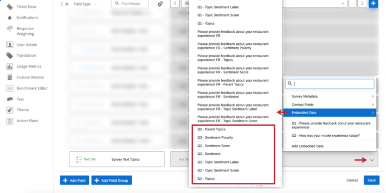Text iQ in CX Dashboards