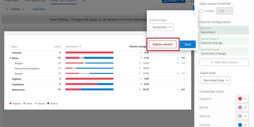 Text iQ Table Widget (CX)