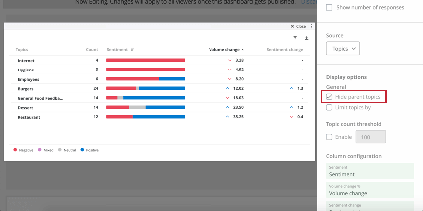 Text iQ Table Widget (CX)