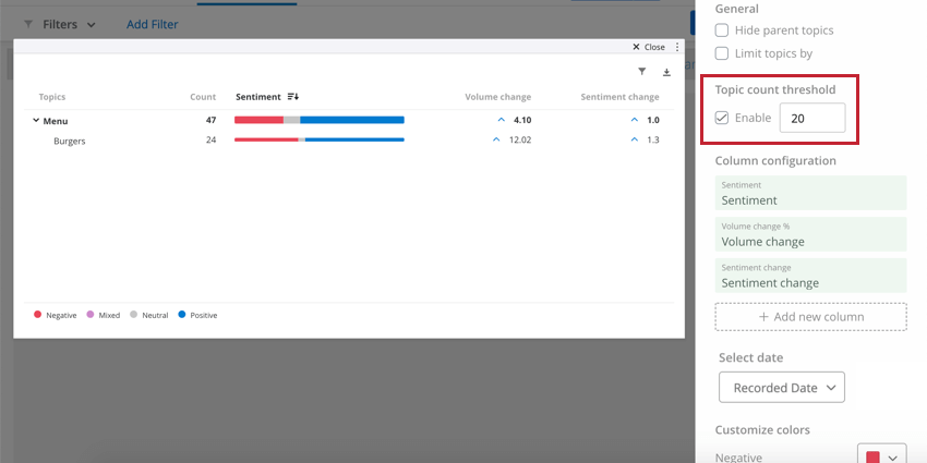 Text iQ Table Widget (CX)