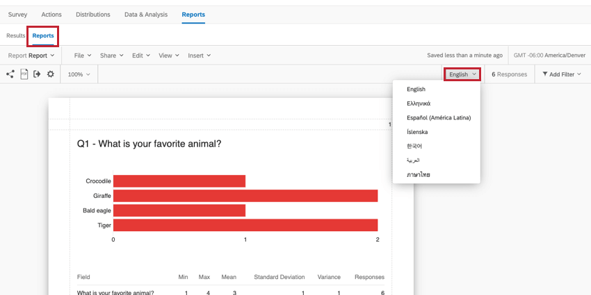 Advanced-Reports Toolbar