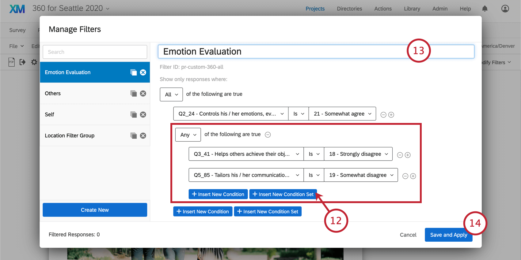 Filtros básicos en Informes 360 - Qualtrics