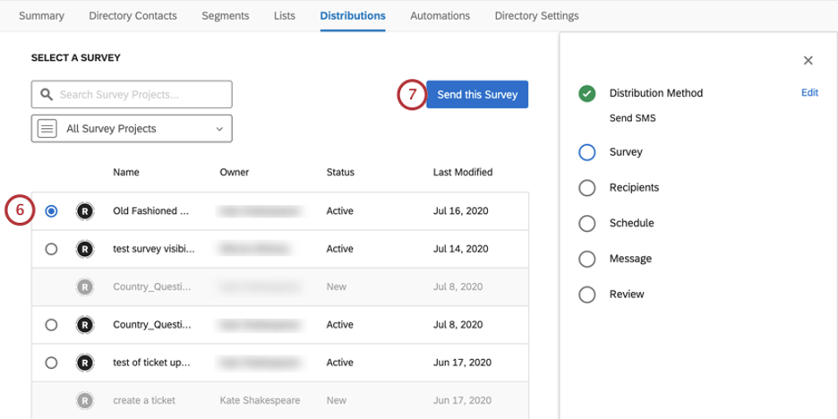 SMS Distributions in XM Directory