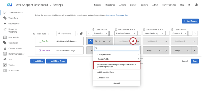 Configuring Dashboard Data for Journeys
