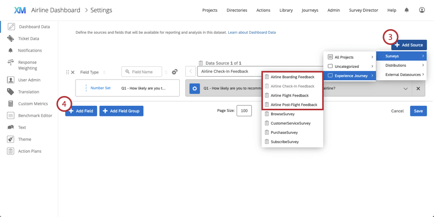 Configuring Dashboard Data for Journeys