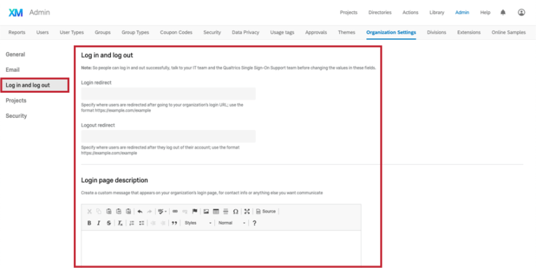 Organization Settings