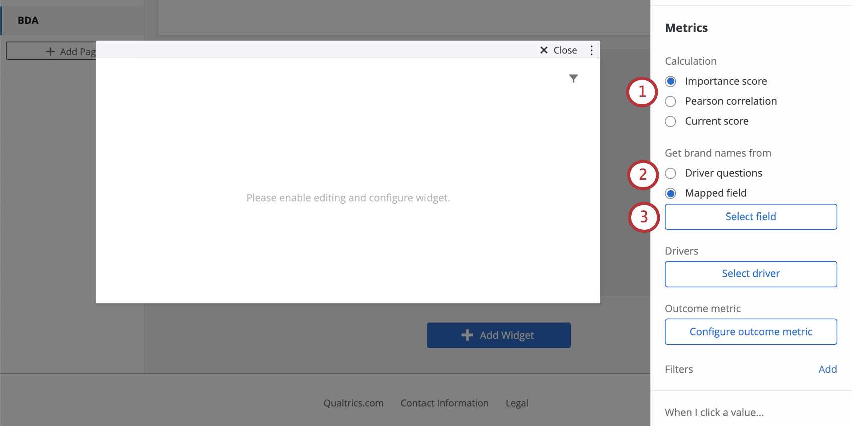 Brand Drivers Analysis Widget (BX)