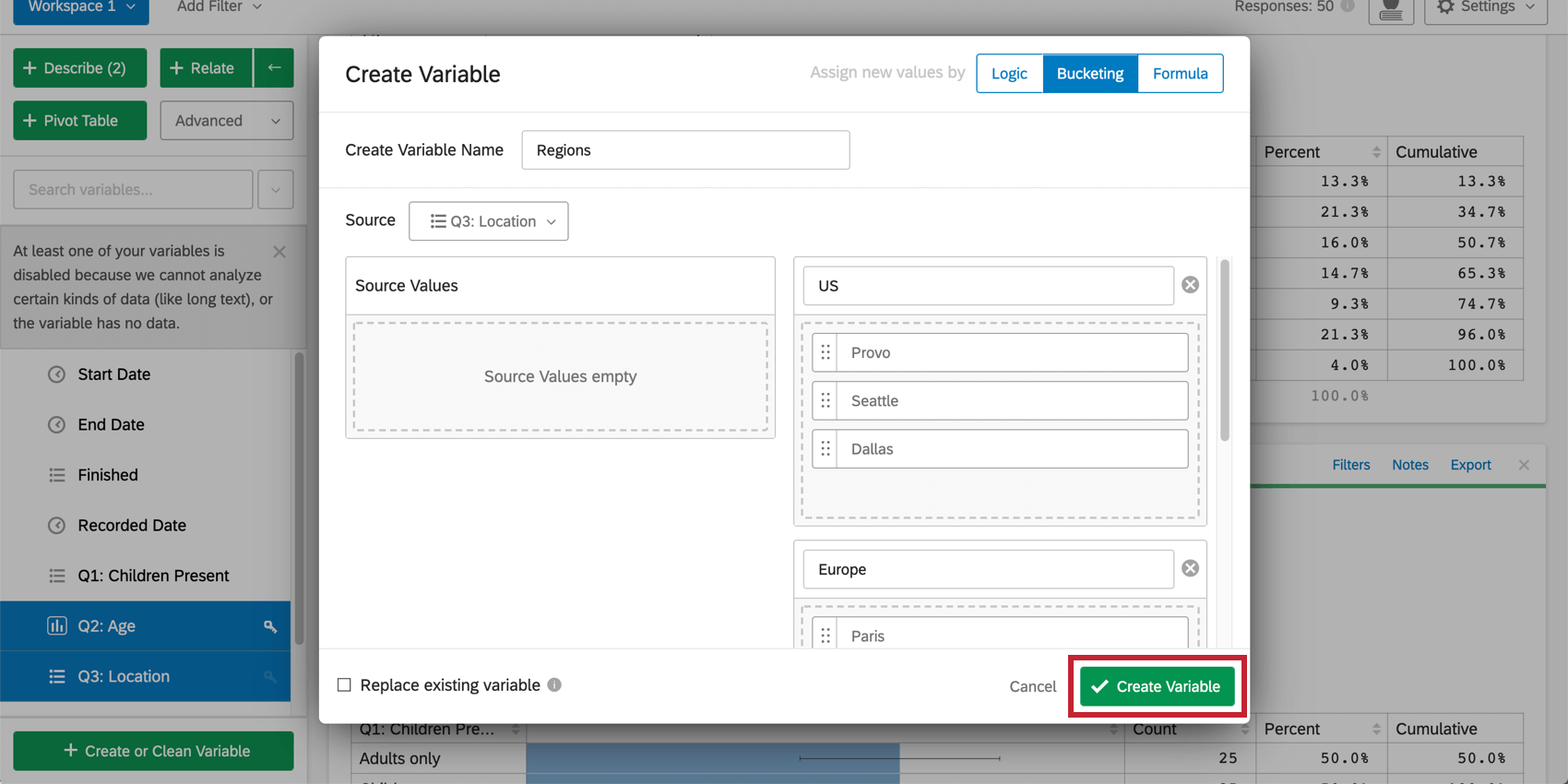 Stats iQ Variable Creation
