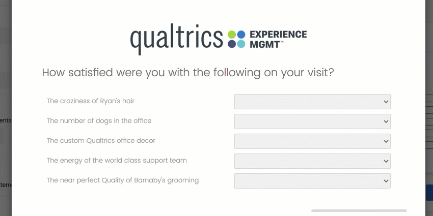 Matrix Table Question - Qualtrics
