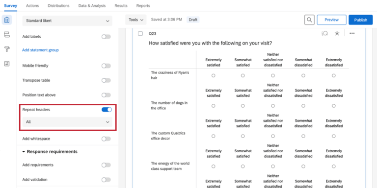 Matrix Table Question
