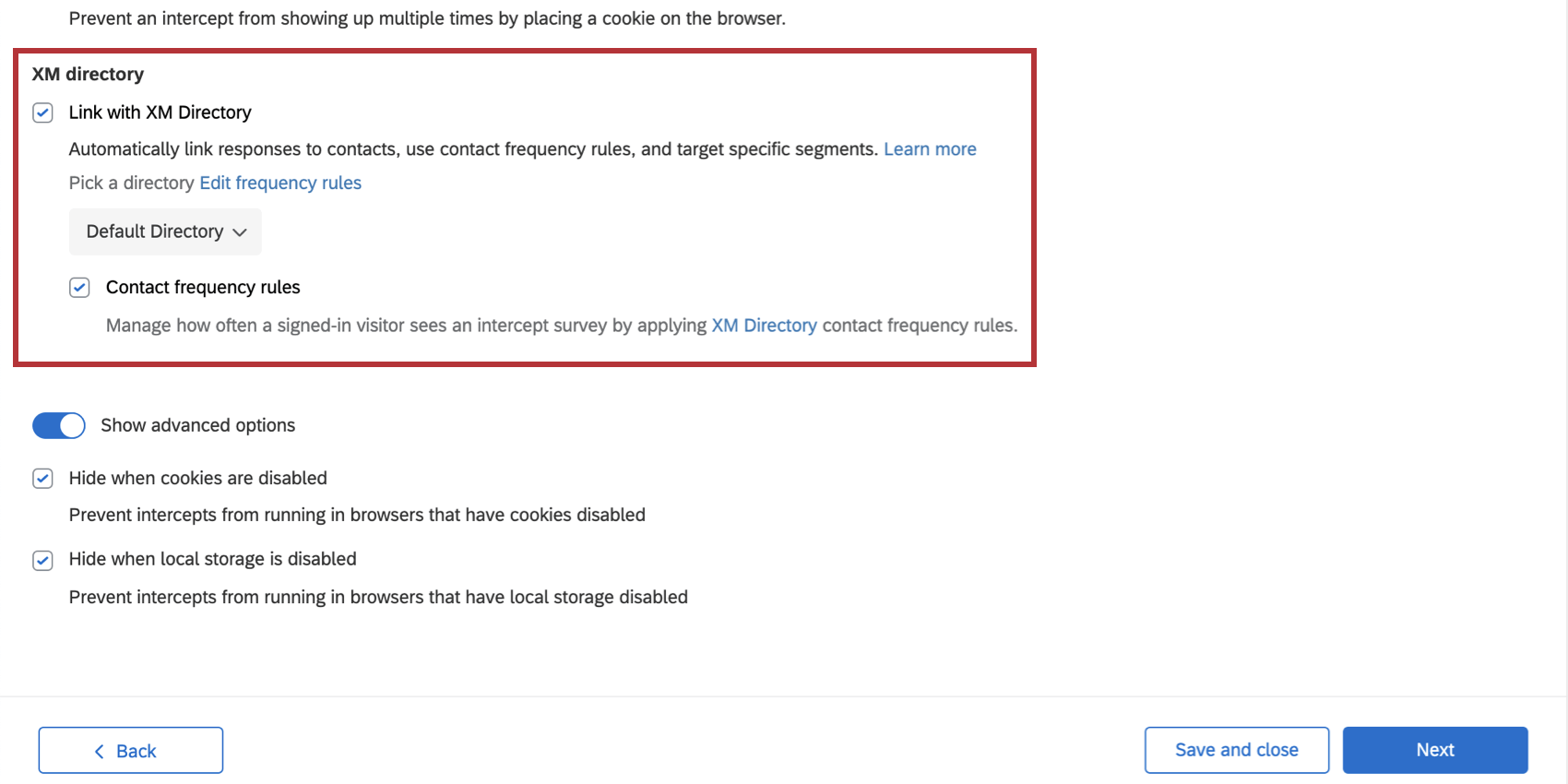 Web and App Feedback Distributions in XM Directory