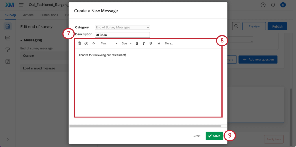 Editing the End of the Survey