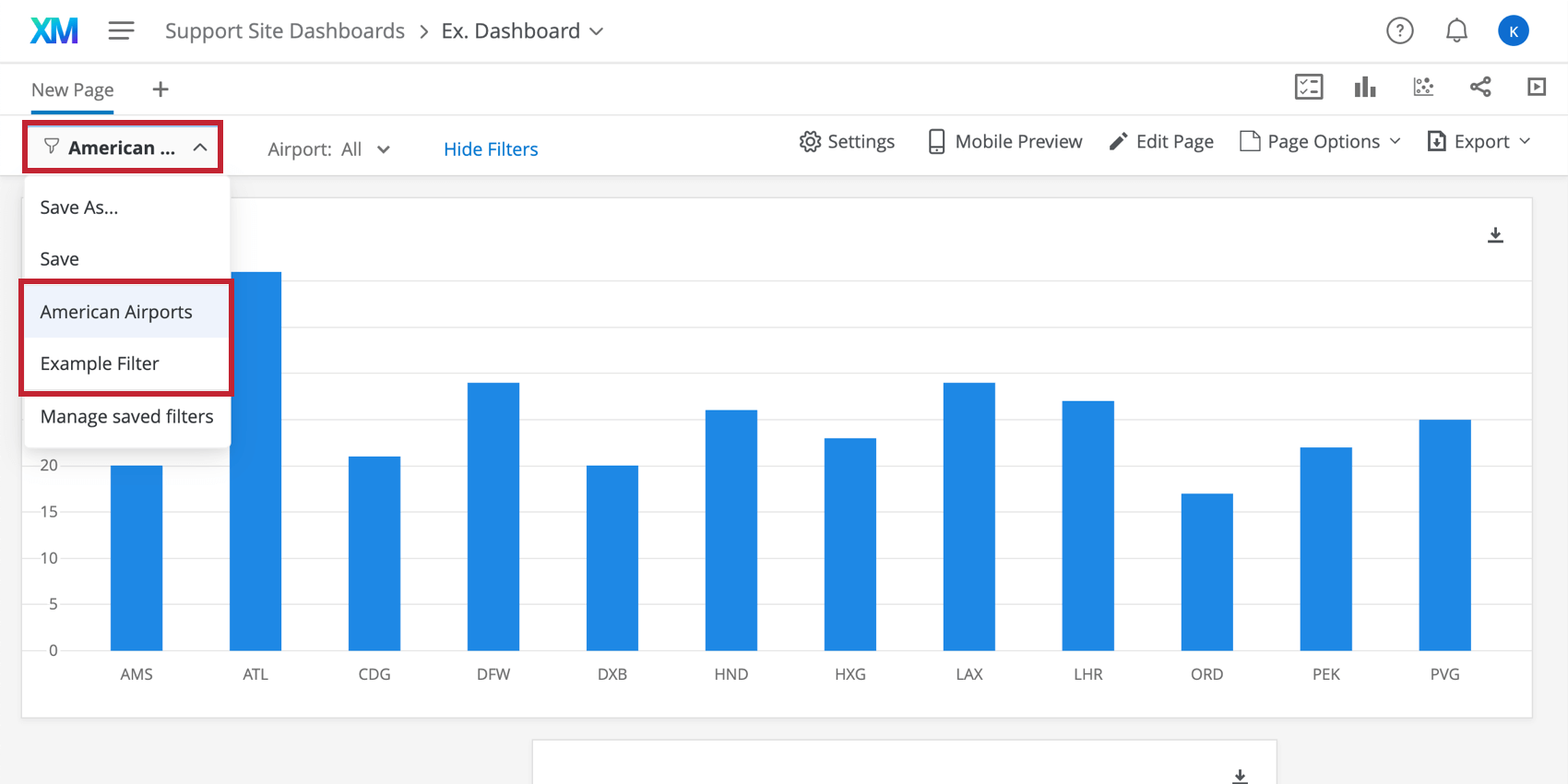 Saving Filters in Dashboards